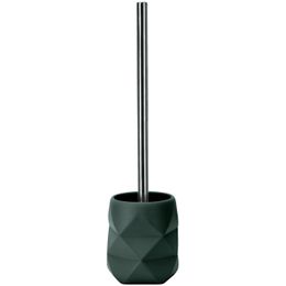 WC-Garnitur Kleine Wolke "Crackle", gr&uuml;n (dunkelgr&uuml;n), B:10,6cm H:39cm L:11cm, Polyresin (Kunststein), Reinigungsb&uuml;rsten