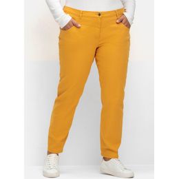 sheego Gro&szlig;e Gr&ouml;&szlig;en Stretch-Hose mit Passformsattel vorne und hinten, ocker, Gr&ouml;&szlig;e 42 - Damen