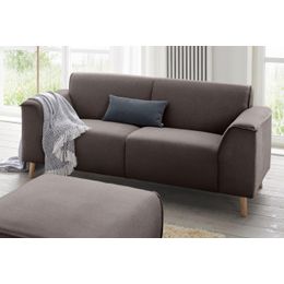2-Sitzer Home Affaire "Janek Scandic Design, elegant und zeitlos", grau (stone), B:178cm H:81cm T:90cm, Struktur fein ( 100% Polyester);Struktur weich (92% Polyester, 8% Nylon);Struktur weich (92% Polyester, 8% Nylon), Sofas, mit Federkern und Keder in scandinavischem Design