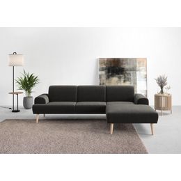 Ecksofa Home Affaire "Swift Scandic Design, Federkern f&uuml;r hohen Sitzkomfort, L-Form", grau (anthrazit), B:292cm H:83cm T:176cm, 100% Polyester, Sofas, Ecksofa, Federkern-Polsterung, B/T/H: 292/83/176 cm