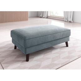 Hocker Home Affaire "Laurentia", grau (hellgrau), B:123cm H:45cm T:74cm, Luxus-Microfaser (100% Polyester);Samt (100% Polyester), Hocker, Polsterhocker