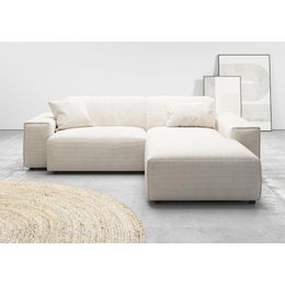 Ecksofa Home Affaire "Glimminge L-Form auch in Breitcord, Feincord + Easy care-Bezug", wei&szlig;, B:234cm H:71cm T:191cm, 95% Polyester, 5% Nylon, Sofas, Ecksofa, Breite 234, Zierkissen
