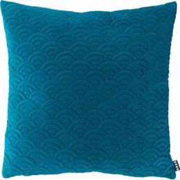 HOCK Dekokissen H.O.C.K. "Soft Nobile", blau (petrol, gemustert), B:50cm L:50cm, Polyester, Dekokissen_Sitzkissen_Kissenh&uuml;llen, mit gesteppten Mustern, Kissenh&uuml;lle mit F&uuml;llung, 1 St&uuml;ck