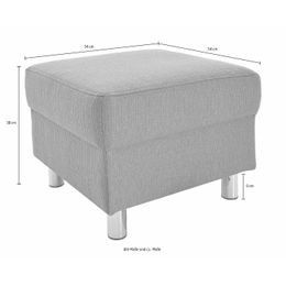 Hocker Home Affaire "Jamie", beige, B:54cm H:38cm T:54cm, Microfaser PRIMABELLE (100% Polyester);Struktur fein ( 100% Polyester);Struktur grob ( 100% Polyester);Luxus-Kunstleder, Hocker, Hocker
