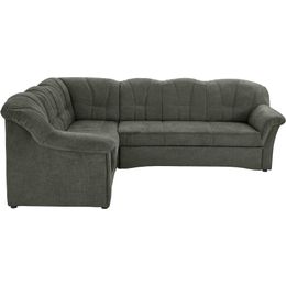 Ecksofa DOMO collection "Papenburg B/T/H: 242/190/84 cm L-Form", gr&uuml;n (dunkelgr&uuml;n), B:242cm H:84cm T:190cm, Struktur ( 90% Polyester, 10% Polyacryl);Microfaser PRIMABELLE (100% Polyester);Kunstleder SOFTLUX;Luxus-Microfaser (100% Polyester), Sofas, Ecksofa, wahlweise mit Bettfunktion, Langer Schenkel links oder rechts