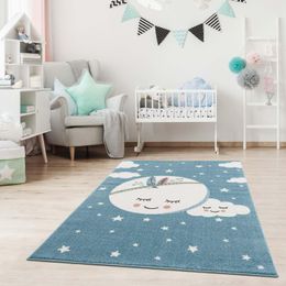 Kinderteppich Carpet City "Anime9383", blau, B:120cm H:11mm L:160cm, Polypropylen (PP), Teppiche, Spielteppich, pflegeleichter Spieleteppich, Kinderzimmer
