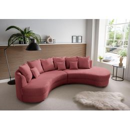 Ecksofa Home Affaire "Limoncello organische Formensprache, OTTOs Choice, L-Form", rot (koralle, rot), B:287cm H:76cm T:160cm, 100% Polyester, Sofas, Ecksofa, ergonomische Form
