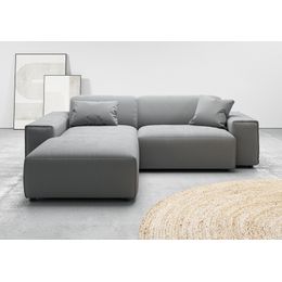 Ecksofa Home Affaire "Glimminge L-Form auch in Breitcord, Feincord + Easy care-Bezug", grau, B:234cm H:71cm T:191cm, 100% Polyester, Sofas, Ecksofa, Breite 234, Zierkissen