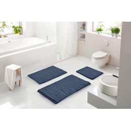 Badematte LINEA DUE, H:18mmanthrazit, Baumwolle, Polyester, Badematten, "Punto Uno, Badvorleger, Badezimmer Teppich"
