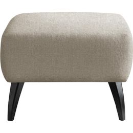 Polsterhocker Home Affaire "Colori", beige, B:66cm H:44cm T:66cm, 100% Polyester, Hocker, Polsterhocker, Holzfu&szlig;farbe w&auml;hlbar, verschiedene Stoffe, hochwertige Stoffqualit&auml;t