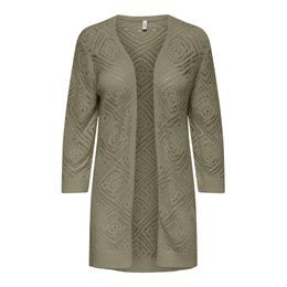 Strickjacke Only "ONLWISTY 7/8 OPEN CARDIGAN KNT", Damen, Gr. S, blau (mermaid), Strick, Obermaterial: 55% Polyacryl, 45% Nylon, unifarben, l&auml;ssig geschnitten lang, tiefer V-Ausschnitt, Strickjacken Strickjacke