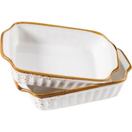 M&auml;ser M&Auml;SER Auflaufform "Pintar", B/H/L/T: 14cm x 4,8cm x 23cm x 14cmwei&szlig;, braun, Auflaufformen