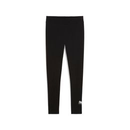 Leggings PUMA "ESS METALLIC LEGGINGS", Damen, Gr. S, N-Gr, puma schwarz, metallic silber, Jersey, Obermaterial: 95% Baumwolle, 5% Elasthan, bedruckt, schmal normal, Hosen Leggings
