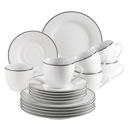 Mäser Kaffeeservice MÄSER "NOLA, Geschirr-Set, Porzellan", weiß, 18 Stk., Porzellan, Geschirr-Sets, Kaffeeservice