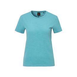 T-Shirt BOSS Orange "C_Esla", Damen, Gr. S (36), blau (bright blau 430), Single Jersey, Obermaterial: 100% Baumwolle, unifarben, Basic, regular fit normal, Rundhals, eng eingefasste Kante, Shirts T-Shirt, mit Rundhalsausschnitt