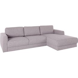 Ecksofa Home Affaire "Hobro L-Form", grau (hellgrau), B:264cm H:80cm T:175cm, Luxus-Microfaser Lederoptik (100% Polyester);Struktur grob (100% Polyester);Samtoptik (100% Polyester), Sofas, Ecksofa, in 3 Bezugsqualit&auml;ten in vielen Farben, Design by Morten Georgsen