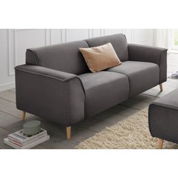 2,5-Sitzer Home Affaire "Janek Scandic Design, elegant und zeitlos", schwarz (pepper), B:193cm H:81cm T:90cm, Struktur fein ( 100% Polyester);Struktur weich (92% Polyester, 8% Nylon);Struktur fein ( 100% Polyester), Sofas, mit Federkern und Keder in scandinavischem Design
