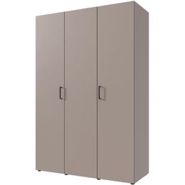 Kleiderschrank WIMEX "Mugano,in 3 Breiten, 2 Tiefen, viele Farben, Made in Germany", schwarz (saharagrau, griffe schwarz), Schränke, Saharagrau, B/H/T: 120cm x 185cm x 54cm, Ohne Spiegel, Premium, Holzwerkstoff, Kleiderschrank, mit langen oder kurzen Griffen aus Metall, mit oder ohne Spiegel, B:120cm H:185cm T:54cm