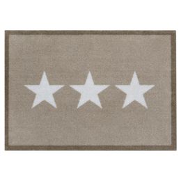 Fußmatte Hanse Home "Sterne, Türmatte", beige (beige, cream), B:67cm H:7mm L:180cm, Kunstfaser, Teppiche, Fußmatte, Schmutzfangmatte, Innen und Außen, Rutschfest, Wetterfest, Waschbar
