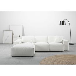 Ecksofa Home Affaire "Glimminge L-Form auch in Breitcord, Feincord + Easy care-Bezug", wei&szlig;, B:264cm H:71cm T:191cm, 100% Polyester, Sofas, Ecksofa, Breite 264, Zierkissen