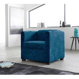 Sessel Home Affaire "Bob Cocktailsessel, Clubsessel, Loungesessel", blau (ocean), B:72cm H:68cm T:75cm, Luxus-Microfaser (92% Polyester, 8% Nylon) );Struktur fein ( 100% Polyester);Struktur in Chenille-Optik (30% Polyester, 70% Polyacryl);Chenillestruktur (40% Polyester, 60% Polyacryl), Sessel, Sessel, in verschiedenen modernen Farben und Qualitäten