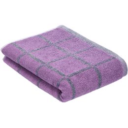 Duschtuch Esprit "Melange Cube", lila (darc lila), B:67cm L:140cm, Walkfrottier, Obermaterial: 100% Baumwolle, Handt&uuml;cher, im Karodesign
