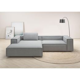 Ecksofa Home Affaire "Watertown, modernes XXL L-Form, 306 cm breit", grau (light, grau), B:306cm H:68cm T:191cm, 100% Polyester, Sofas, Ecksofa, Gro&szlig;z&uuml;giges Lounge-Sofa mit viel Platz f&uuml;r die Familie