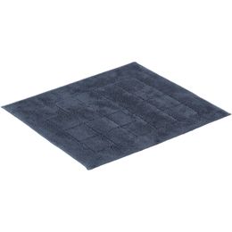 Badematte Vossen "Exclusive" Gr. 2, blau (nepal), H:20mm, Baumwolle, Badematten, Badematte, Badteppich, Uni-Farben, Karo Muster, Hoch-Tief Effekt, reine Baumwolle