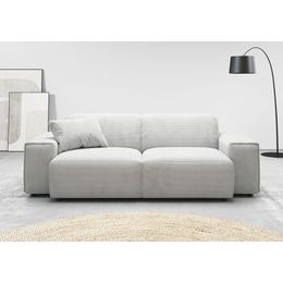 2,5-Sitzer Home Affaire "Glimminge auch in Breitcord, Feincord + Easy care-Bezug", silber, B:214cm H:71cm T:101cm, 95% Polyester, 5% Nylon, Sofas, besondere Kedern&auml;hte, Zierkissen