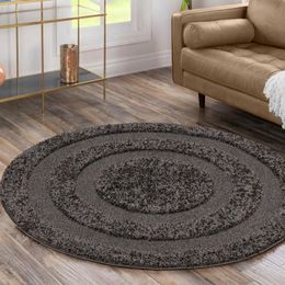 Hochflor-Teppich Sanat "Luxus 3500", grau, H:30mm &Oslash;:150cm, Kunstfaser, Teppiche, robuster Langflor, weich, Wohnzimmer, Schlafzimmer