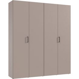 Kleiderschrank WIMEX "Mugano,in 3 Breiten, 2 Tiefen, viele Farben, Made in Germany", schwarz (saharagrau, griffe schwarz), Schränke, Kinder, Saharagrau, B/H/T: 160cm x 185cm x 40cm, Ohne Spiegel, Basic, Holzwerkstoff, Kleiderschrank, mit langen oder kurzen Griffen aus Metall, mit oder ohne Spiegel, B:160cm H:185cm T:40cm