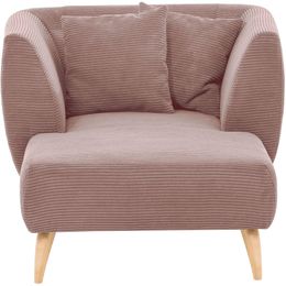 Loveseat Home Affaire "Colori", rosa, B:108cm H:84cm T:155cm, 100% Polyester, Sessel