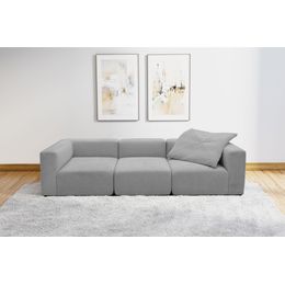 3-Sitzer Home Affaire "Utvik bestehend aus 2 Eck- und 1 Mittelelement", grau (hellgrau), B:301cm H:69cm T:108cm, 100%Polyester, Sofas, einzelne Module f&uuml;r individuelle Zusammenstellung