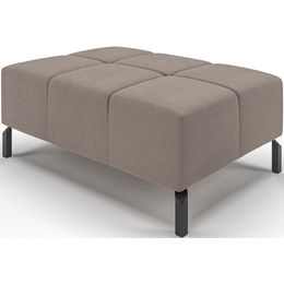 Hockerbank Home Affaire "Ancona New", grau (taupe), B:107cm H:43cm T:71cm, 100% Polyester, Hocker, passend zum Ecksofa "Ancona New", auch in Easy care-Bezug