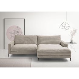 Ecksofa Home Affaire "Downtown, B/T/H: 272/190/84 cm L-Form", grau (taupe), B:272cm H:84cm T:190cm, 88% Polyester, 12% Polyacryl, Sofas, Ecksofa, weicher Sitzkomfort auch in Cord und Boucl&eacute;, incl. Zierkissen