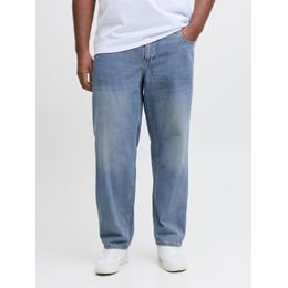 Jack & Jones PlusSize Loose-fit-Jeans "JJICHRIS JJIORIGINAL AM 761 SN PLS", Herren, Gr. 46, L&auml;nge 34, blau denim, Denim/Jeans, Obermaterial: 100% Baumwolle, JACK & JONES PLUSSIZE, Abriebeffekte, weit, Jeans