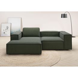 Ecksofa Home Affaire "Watertown, kompakte L-Form, 246 cm breite f&uuml;r kleinere R&auml;ume", gr&uuml;n (oliv), B:246cm H:68cm T:171cm, 95% Polyester, 5% Nylon, Sofas, Ecksofa, modernes Ecksofa mit Feincordbezug, platzsparend & bequem
