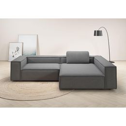 Ecksofa Home Affaire "Watertown, moderne XXL L-Form, 306 cm breit", grau, B:306cm H:68cm T:191cm, 100% Polyester, Sofas, Ecksofa, Komfortabel mit tiefer Sitzfl&auml;che &ndash; ideal f&uuml;r gro&szlig;e Wohnr&auml;ume