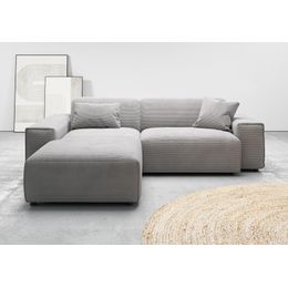 Ecksofa Home Affaire "Glimminge L-Form auch in Breitcord, Feincord + Easy care-Bezug", grau, B:234cm H:71cm T:191cm, 12% Polyacryl, 88% Polyester, Sofas, Ecksofa, Breite 234, Zierkissen
