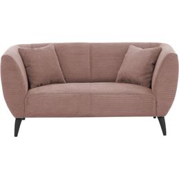2-Sitzer Home Affaire, rosa, B:172cm H:83cm T:88cm, 100% Polyester, Sofas, zwei verschiedene Fu&szlig;farben w&auml;hlbar