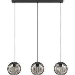 EGLO Hängeleuchte "ALMANZORA Pendellampe - Stahl - E27 - 3X60W - IP20", schwarz, kupfer, 3, H: 110cm, 1 Stk., Leuchten, Hängeleuchte