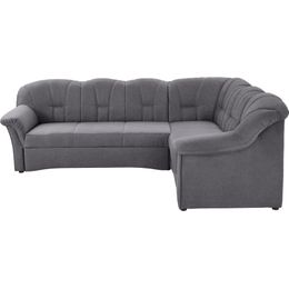 Ecksofa DOMO collection "Papenburg B/T/H: 242/190/84 cm L-Form", grau, B:242cm H:84cm T:190cm, Struktur ( 90% Polyester, 10% Polyacryl);Microfaser PRIMABELLE (100% Polyester);Kunstleder SOFTLUX;Luxus-Microfaser (100% Polyester), Sofas, Ecksofa, wahlweise mit Bettfunktion, Langer Schenkel links oder rechts