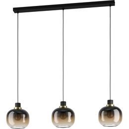 EGLO Hängeleuchte "OILELLA Pendellampe - Stahl - E27 - 3X40W - IP20", schwarz, messing, 3, H: 110cm, 1 Stk., Leuchten, Hängeleuchte