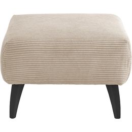 Polsterhocker Home Affaire "Colori", beige, B:66cm H:44cm T:66cm, 100% Polyester, Hocker, Polsterhocker, Holzfu&szlig;farbe w&auml;hlbar, verschiedene Stoffe, hochwertige Stoffqualit&auml;t