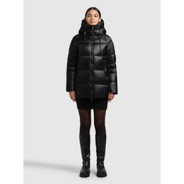 Steppjacke Khujo "CARA", Damen, Gr. L, schwarz, 100% Nylon, unifarben, Raglanärmel elastischer Bund mit Windstopper, Jacken Steppjacke