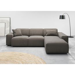 Ecksofa Home Affaire "Glimminge L-Form auch in Breitcord, Feincord + Easy care-Bezug", grau, B:264cm H:71cm T:191cm, 95% Polyester, 5% Nylon, Sofas, Ecksofa, Breite 264, Zierkissen