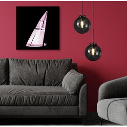 Acrylglasbild Bruno Banani "Flakon Parfum Bruno Banani - Acrylbilder mit Blattgold veredelt", pink (farbe bild(er): pink), B:90cm H:90cm, Bilder, Acrylglasbild, Goldveredelung, Handgearbeitet, Gerahmt, Edel