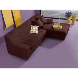 Ecksofa Home Affaire "Anzio, elegant und gem&uuml;tlich, Breite 239cm, L-Form", braun, B:239cm H:75cm T:82cm, Sofas, Ecksofa, wahlweise mit Bettfunktion