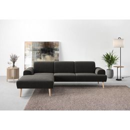 Ecksofa Home Affaire "Swift Scandic Design, Federkern f&uuml;r hohen Sitzkomfort, L-Form", grau (anthrazit), B:292cm H:83cm T:176cm, 100% Polyester, Sofas, Ecksofa, Federkern-Polsterung, B/T/H: 292/83/176 cm