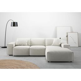 Ecksofa Home Affaire "Glimminge L-Form auch in Breitcord, Feincord + Easy care-Bezug", silber, B:264cm H:71cm T:191cm, 100% Polyester, Sofas, Ecksofa, Breite 264, Zierkissen
